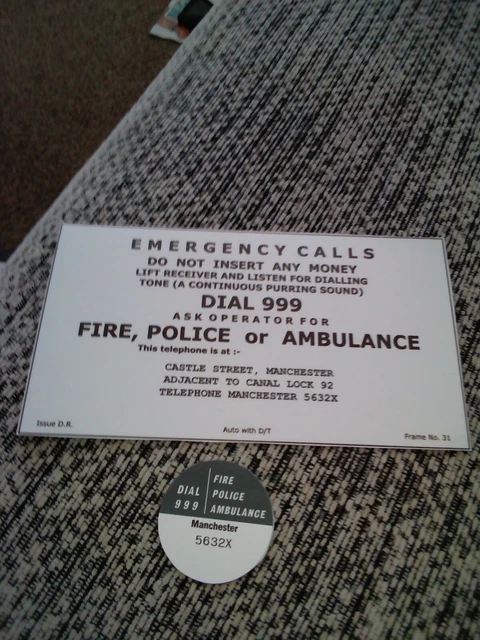 PAYPHONE BOX LOCATION card for backboard + dial label.Reproduction. £5. ...