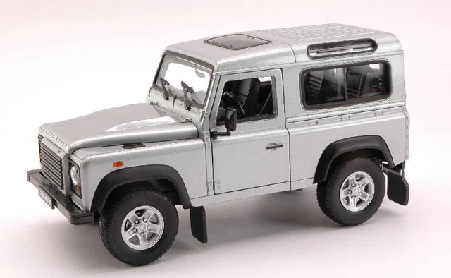 MODELLINO AUTO SCALA 1:24 LAND ROVER DEFENDER 90 SILVER diecast jeep ...