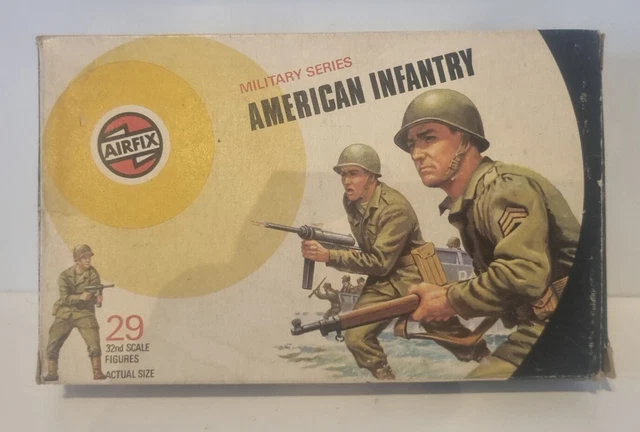 1973 AIRFIX SOLDIERS 132 SCALE WW2 american us army infantry TARGET BOX ...