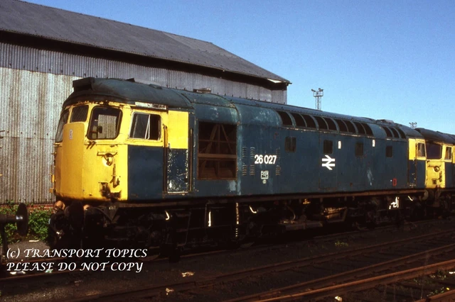 TEST SHOT RAILWAY LOCOMOTIVE PHOTO CLASS 26 # 26027 Eastfield MPD 1992 ...