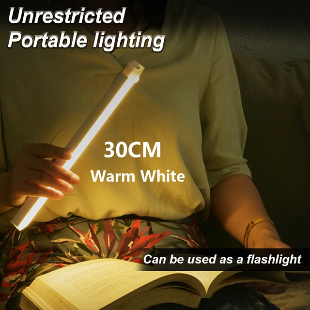 30CM WARM WHITE LED Night Light Rechargeable Energy Saving Motion ...