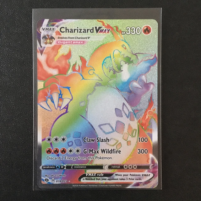 POKEMON CARD - RAINBOW CHARIZARD VMAX - 074/073 - Champions Path - Pack ...