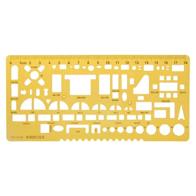 FURNITURE HOUSE ARCHITECTURE Drainage Drawing Template Ruler Measuring ...
