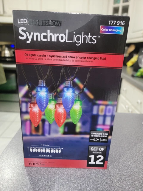 GEMMY LIGHTSHOW COLOR Motion C9 12 Pc Light Set Multicolor Changing ...