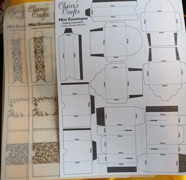 CLAIRE'S CRAFTS MINI Envelope Making Kit. Make mini vellum envelopes ...