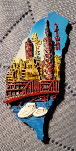TAIPEI 101 TOWER map of Taiwan tourist souvenir fridge magnet EUR 12,49 ...