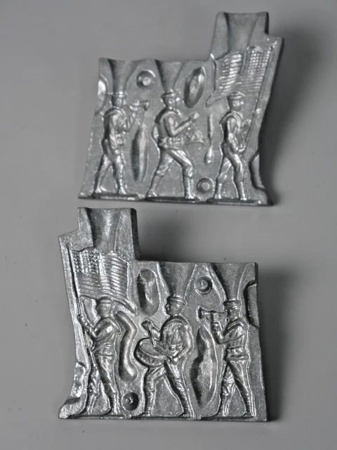 VINTAGE RAPAPORT BROS Junior Caster Lead Toy Soldier Mold Flag, band ...