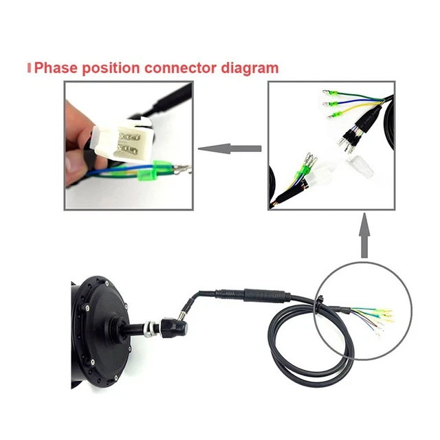 E-BIKE 9-PIN FEMALE Extension Motor Cable Motor Adapter With Hall ...