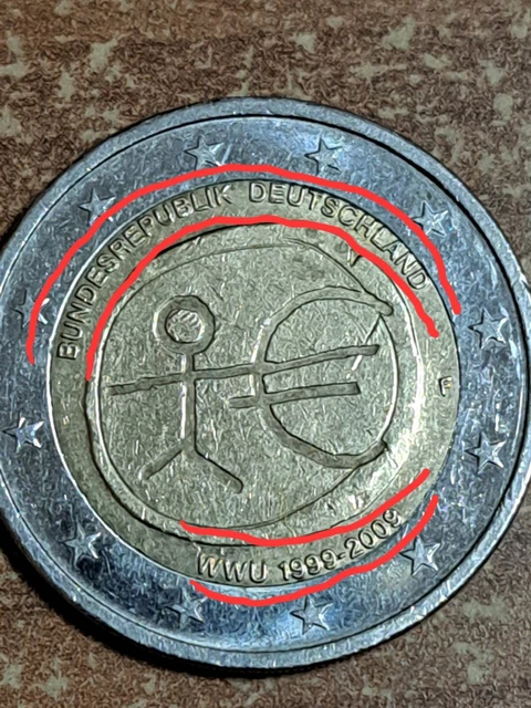 2 EURO MÜNZE Strichmännchen WWU 1999-2009 "F" BRD selten EUR 350,00 - PicClick DE