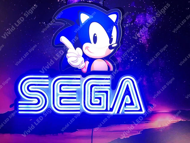 SEGA ARCADE VIDEO Game Room 24"x20" Vivid LED Neon Sign Light Lamp With ...
