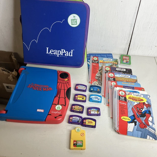 LEAP FROG SPIDER-MAN LeapPad Learning System Bundle W/ Cartridges ...