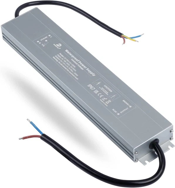 SLIM LED TRANSFORMER 12V 200W IP67 LED Driver 16.67A Power Supply AC 240V to 12V £30.00 ...