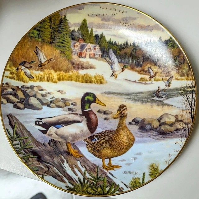 1986 THE MALLARD by Bart Jerner Edwin Knowles Fine China Plate Number ...