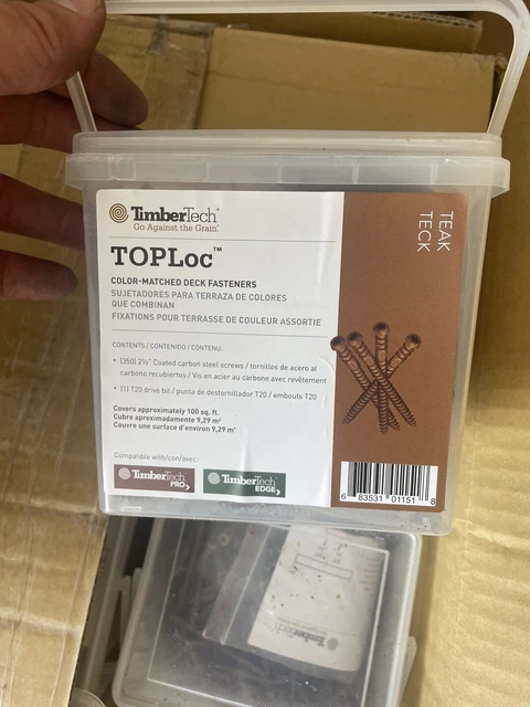 TIMBERTECH TOPLOC 2-1/2& Face Fastener Color: Teak Qty. 350 Deck Screw ...