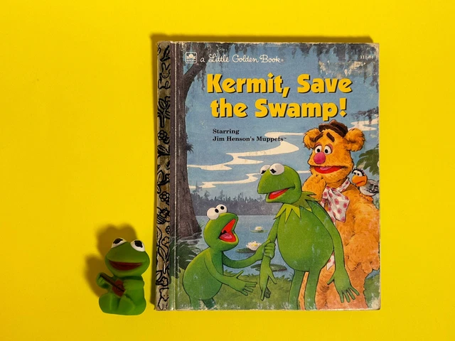 VINTAGE MUPPETS A Little Golden Book Kermit Save the Swamp! Avon 1985 ...