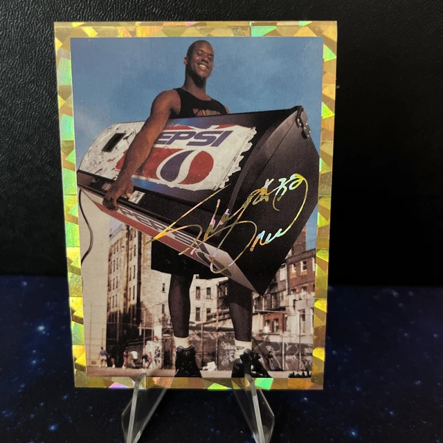 CARTE PROMOTIONNELLE SHAQUILLE O'NEAL feuille d'or Pepsi 1990 « Don't ...