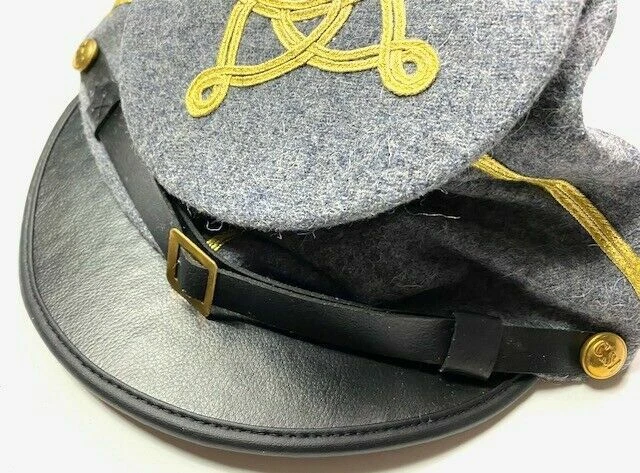 CIVIL WAR CONFEDERATE Cs Captain Officer Wool Kepi Bummer Cap Hat - All ...