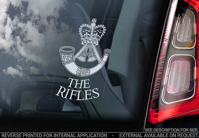 THE RIFLES CAR Sticker - Army Forces Military Infantry Regiment Window ...