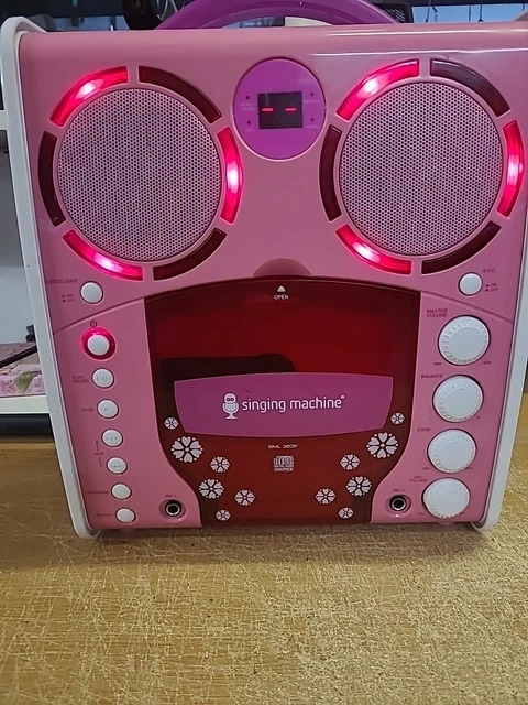 SINGING MACHINE SML-383P Portable CD Player Karaoke Machine With 1 ...