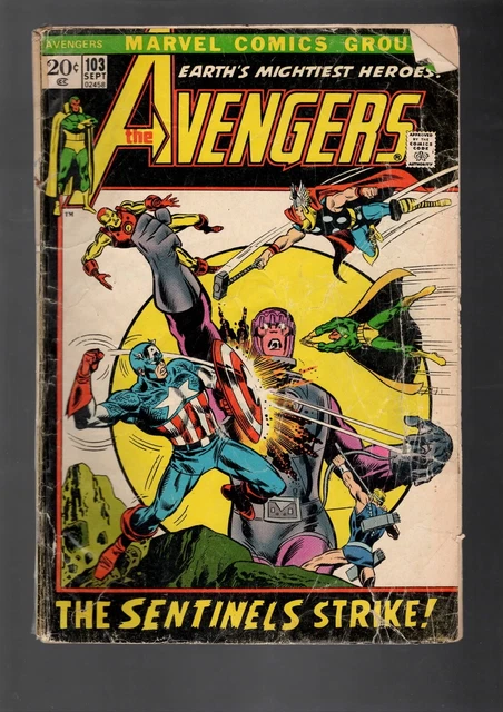 1972 MARVEL COMICS Group The Avengers The Sentinels Strike September ...