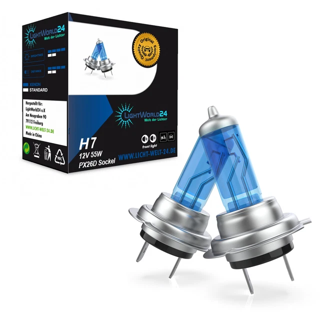 H7 BOX 6000K Halógeno Lámparas Xenon Aspecto Efecto Bombillas Super ...