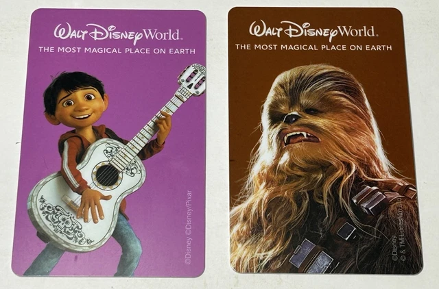 WALT DISNEY WORLD Theme Park Card Used Miguel Coco Chewbacca Souvenir ...