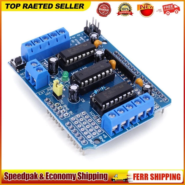 L293D DC MOTOR Drive Shield Stepper 4,5-36V 4CH Motor Control Shield ...