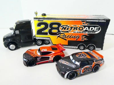 DISNEY PIXAR CARS Nitroade #28 Hauler Transporter Truck Crew Lot £8.16 ...