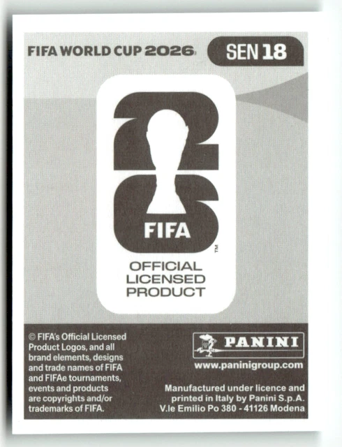 PANINI WORLD CUP 2026 Sticker Senegal SEN 18 Iliman Ndiaye No. SEN 18 ...