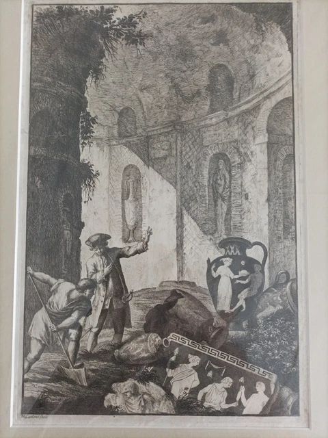 1877-78 ANTICA INCISIONE su Rame Di Marco Carloni Grand Tour ...