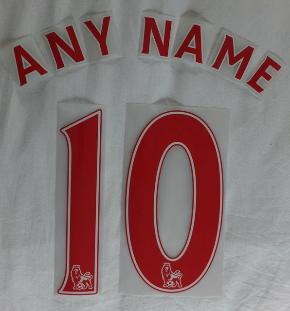 SPORTING ID PREMIER League 2007/17 Football Shirt Name Number Printing ...