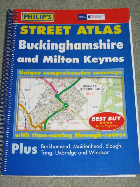 BUCKINGHAMSHIRE STREET ATLAS by Philips/Ordnance Survey - 2005 - Spiral ...