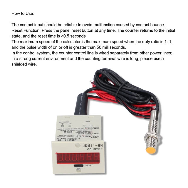 BERM DIGITAL COUNTER Sensor Level Contact Counting Panel JDM11-6H(DC12 ...