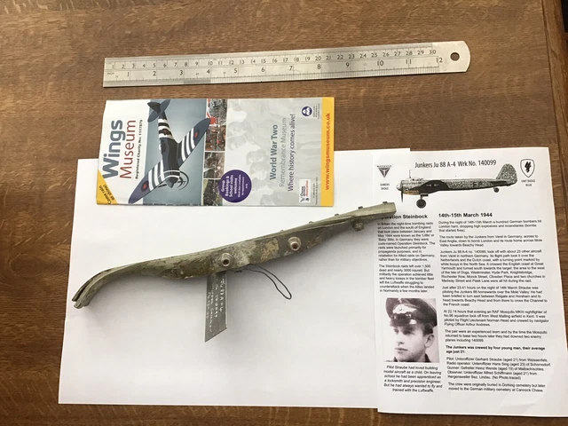 WW2 LUFTWAFFE JUNKERS JU88 crash wreckage relic display 1944Operation ...