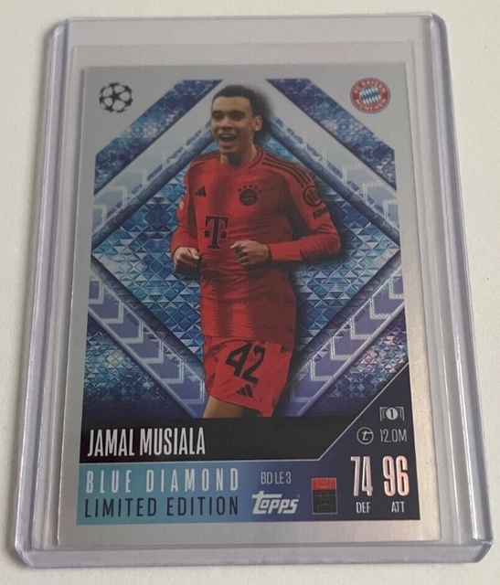 TOPPS MATCH ATTAX 24/25 JAMAL MUSIALA Blue Diamond Limited Edition BD ...