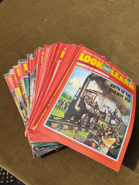 LOOK AND LEARN Magazines Vintage 1970s, bundle of 57. Numbers in ...