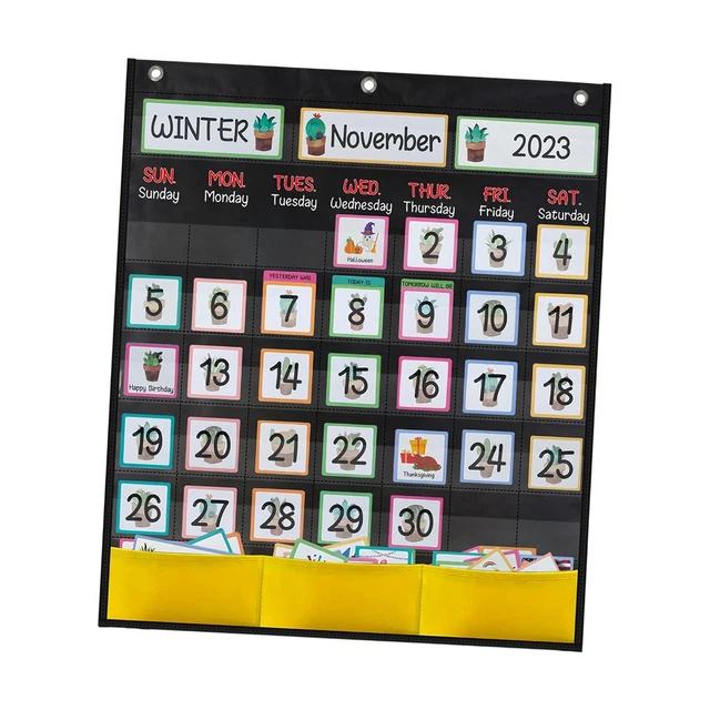 CALENDAR POCKET CHART Classroom Organized Chart for Kindergarten ...