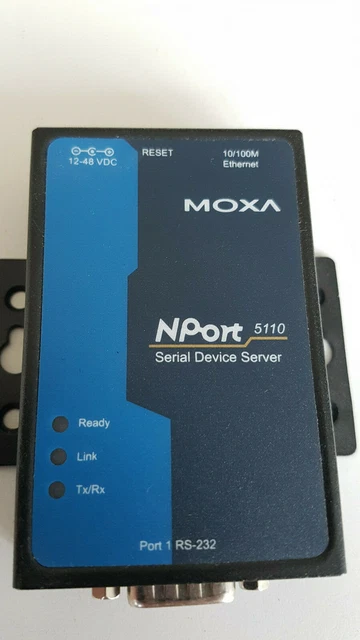 MOXA NPORT 5110 - serial device server - RS-232 over IP - 12-48VDC - 10/100mbit EUR 50,00 ...