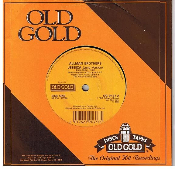 ALLMAN BROTHERS BAND - Jessica Long Version - Used Vinyl Record 7 ...