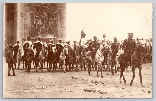 POSTCARD - RPPC France Paris WW1 Victory Parade July 14 1919 Arabian ...