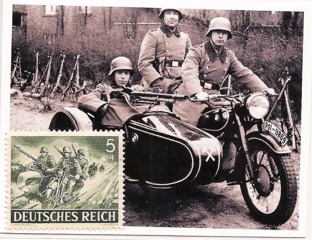 1943 NAZI GERMANY 3rd Third Reich War Hero Zundapp BMW motorcycle stamp ... 1943 NAZI GERMANY 3rd Third Reich War Hero Zundapp BMW motorcycle stamp ...