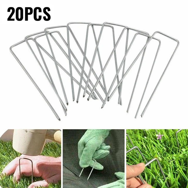 HEAVY DUTY METAL U Shaped Ground Staples for Secure Fixing of Garden ...