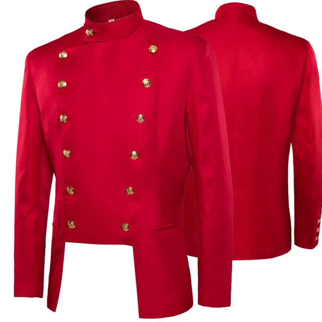 MEDIEVAL PUNK GOTHIC Party Red Jacket Outfits Costume Cosplay Halloween ...