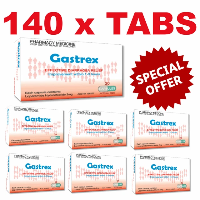 140X GASTREX, LOPERAMIDE Hydrochloride 2mg (Imodium Generic Alternate ...