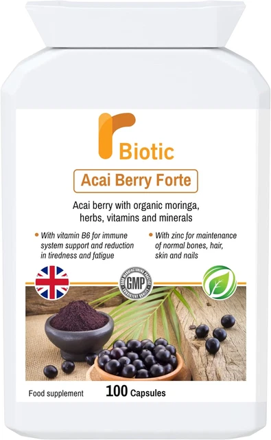 RBIOTIC ACAI FORTE.100 Capsules of Acai Berry Immunity Complex with ...