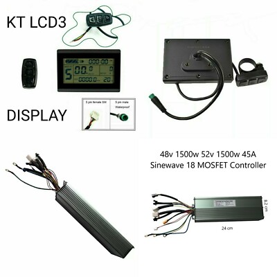 KIT BICI ELETTRICA E SINUSOIDE KT Controller Screen LCD3 48V 52V 1500W ...