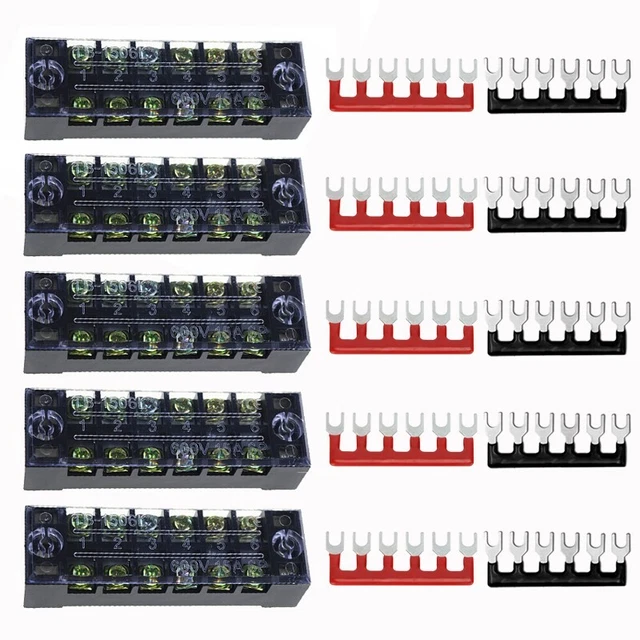 6PUNKTE AUTO MARINE Stromverteilung Bus Bar Terminal Block Set 15A 600V ...