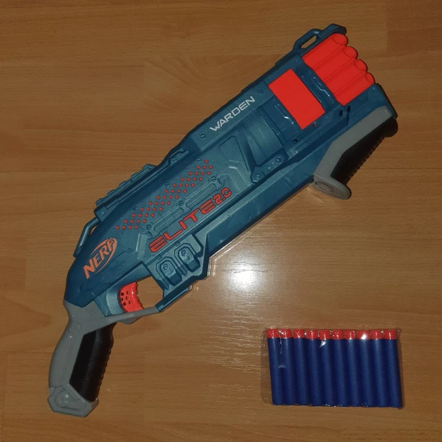 NERF ELITE 2.0 Warden Shotgun Blaster Gun 10 Foam Darts JOB LOT BUNDLE ...