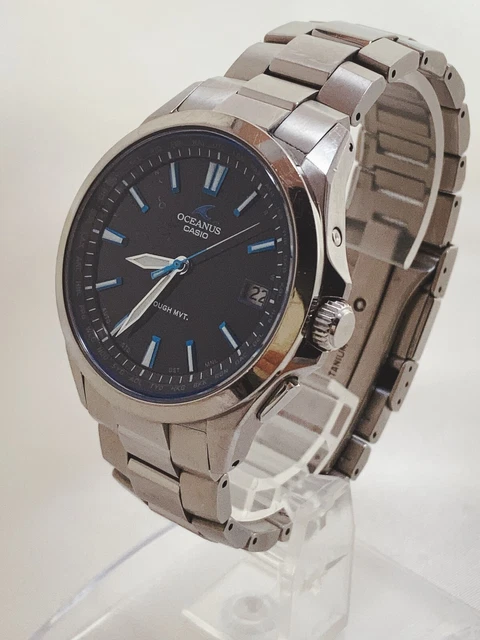 CASIO OCW-S100 OCEANUS Titanium Black Dial Radio Solar Watch (NearMint ...