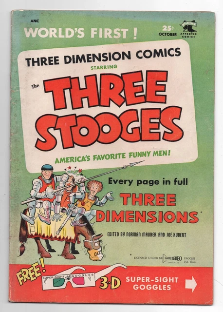 ST JOHN The Three Stooges 2 1953 3D Three Dimension Comics With Glasses ...